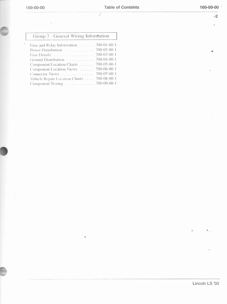 2000 Ford Lincoln LS Factory Electrical Wiring Diagrams